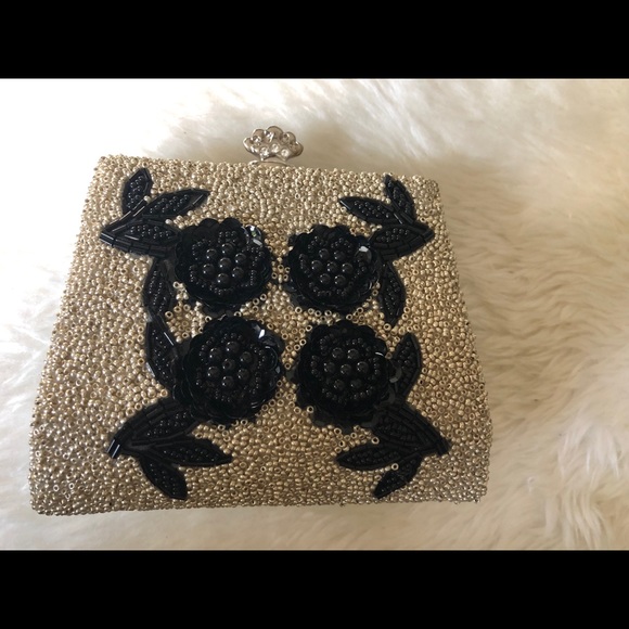 Vice Versa | Bags | Beaded Clutch Vintage Style Purse W Black Enamel ...